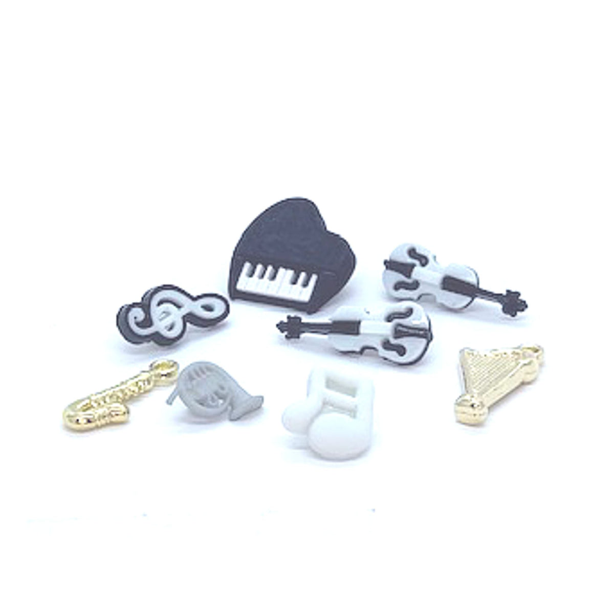 Music Instrument Buttons, Music Buttons, Music Theme Buttons - 8 Assor ...